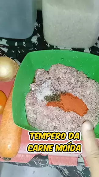 temperando carne moida:temperando a carne moída